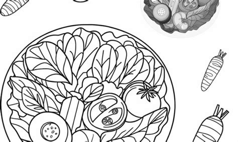 Coloriage d une salade de légumes à Télécharger ou à Imprimer gratuitement