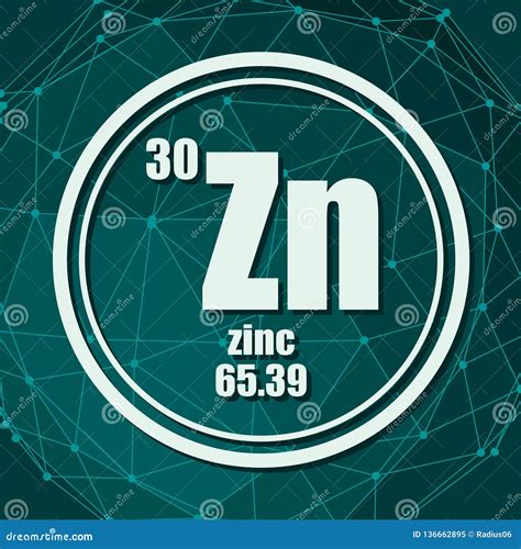 Zinc Chemical Element Stock Vector Illustration Of Chemical 136662895