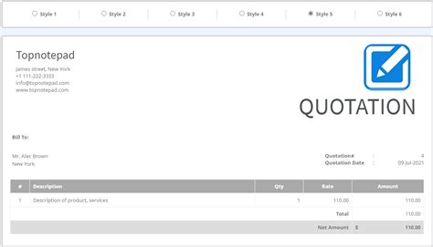 Free Online Estimate And Quotation Maker