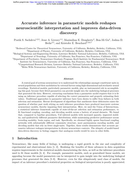 pdf accurate inference in parametric models reshapes neuroscientific interpretation and