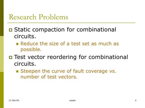 ppt efficient static compaction algorithms for combinational circuits based on test relaxation