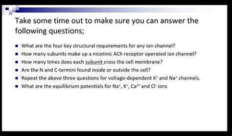 Ion Channels Flashcards Quizlet