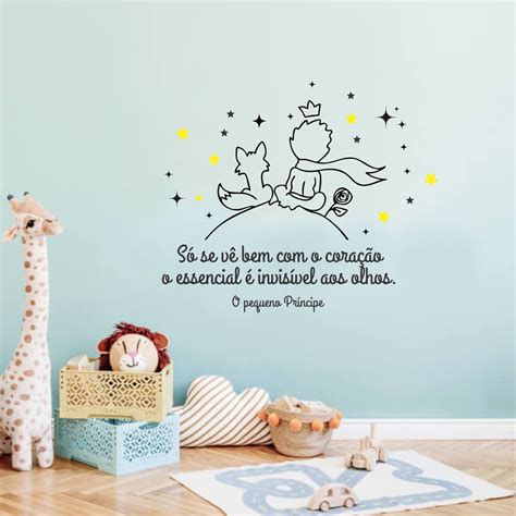 Adesivo de Parede O Pequeno Príncipe Adesivo decorativo frase o