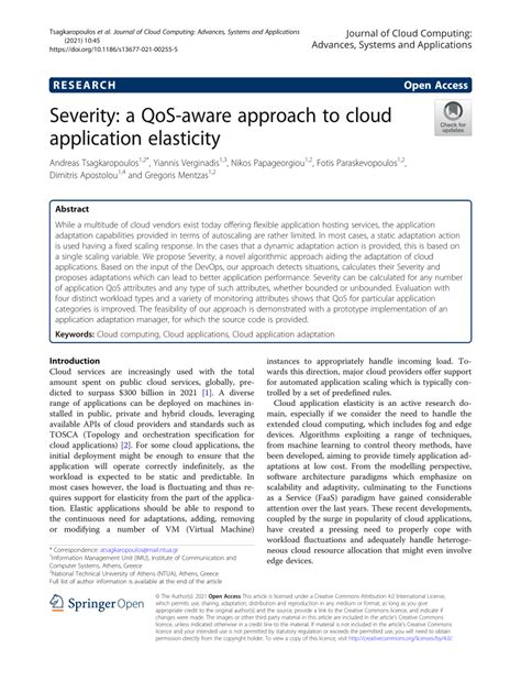 pdf severity a qos aware approach to cloud application elasticity