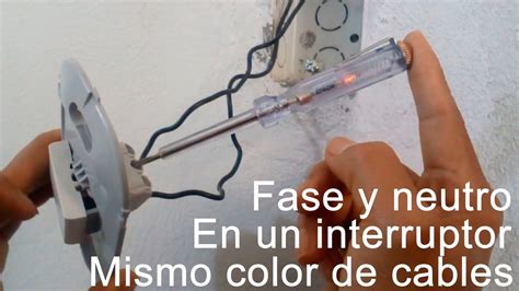 cómo identificar fase y neutro en un interruptor con cables del mismo