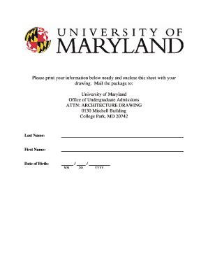 Fillable Online Admissions Umd Office Of Undergraduate Admissions