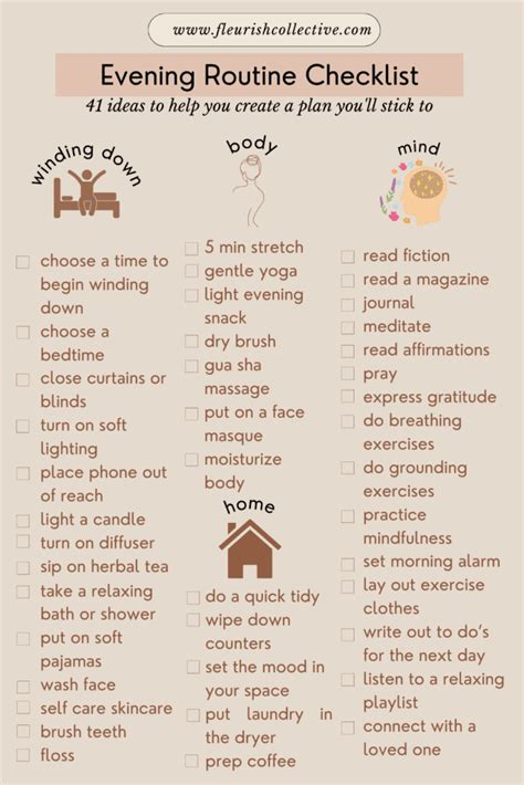 How I End My Day A Full Evening Routine Checklist Fleurish Collective