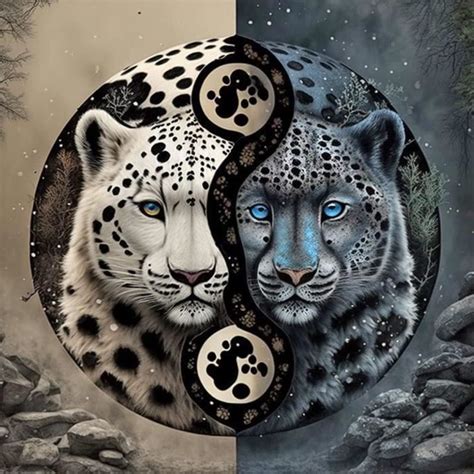 Broderie Diamant Kit Complet Yin Yang Léopard Bricolage Diamond