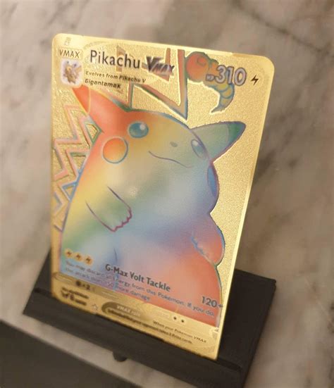 GOLD Pikachu Vmax Rainbow Pokemon Card 188 185 Hyper Rare V Etsy UK