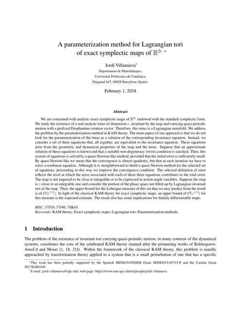 pdf a parameterization method for lagrangian tori of exact symplectic maps of r {2r}