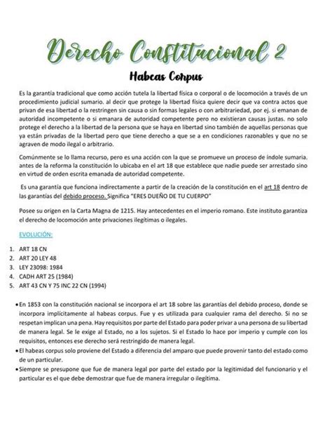 Habeas Corpus Derecho Constitucional 2 UNLaM Futura Abogada UDocz