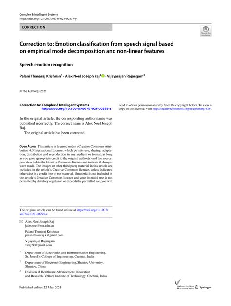 pdf correction to emotion classification from speech signal based on empirical mode