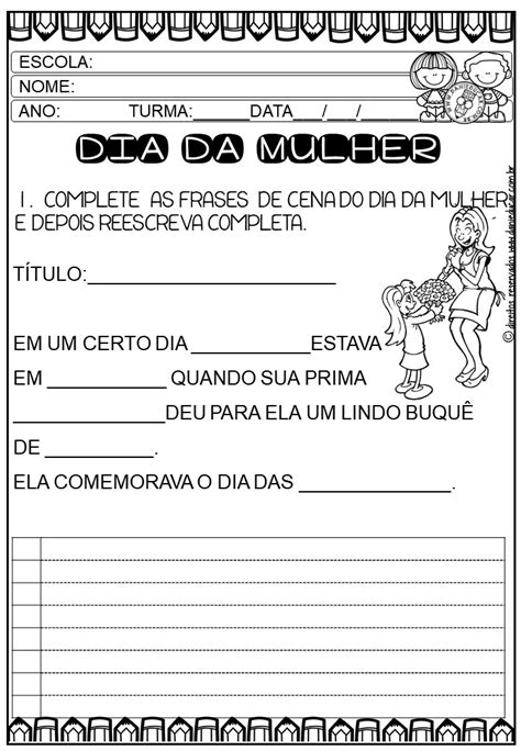 Atividades Dia Da Mulher Dani Educar