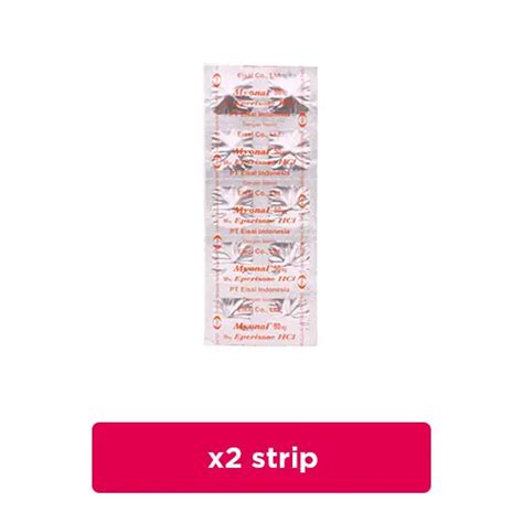Myonal 50 Mg 2 Strip 10 Tablet Strip Hemat Borongan Kegunaan