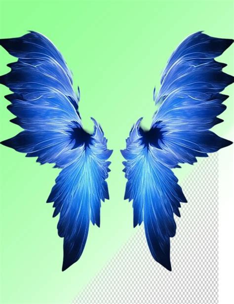 Premium Psd Two Blue Angel Wings With The Words Blue Wings On Them