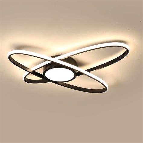 Plafonnier LED AISKDAN Noir 40W 3000K 6500K Dimmable Avec
