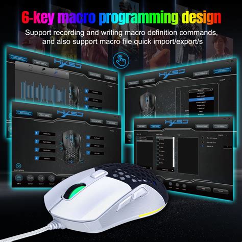 HXSJ X300 Ergonomic Macro Programming Gamer USB Wired Mouse With 7200
