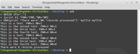 Examples For Awk Command In Text Processing