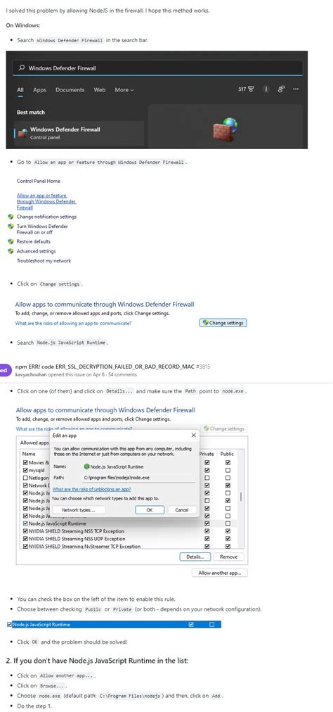 Node Js Npm ERR Code ERR SSL DECRYPTION FAILED OR BAD RECORD MAC
