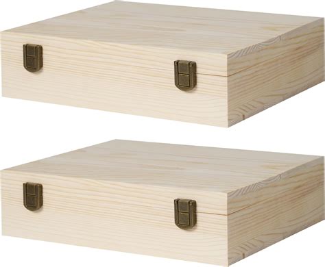 Amazon Oojami 2 Pack DIY Unfinished Wood Storage Box With Handle