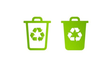 Icono De Reciclaje Con Vector De Papelera Verde Una Papelera De