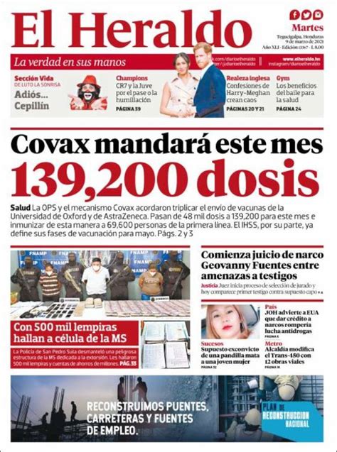 Peri Dico El Heraldo Honduras Peri Dicos De Honduras Edici N De