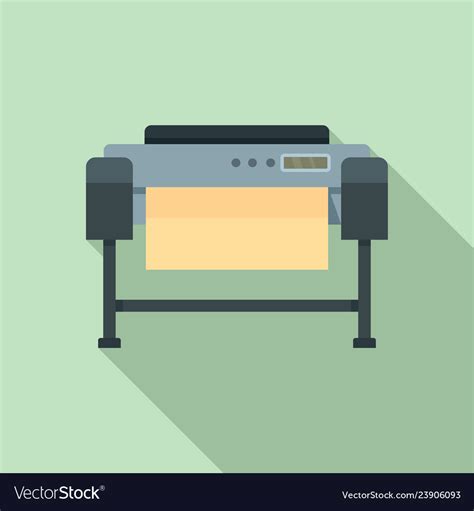Printer Plotter Icon Flat Style Royalty Free Vector Image