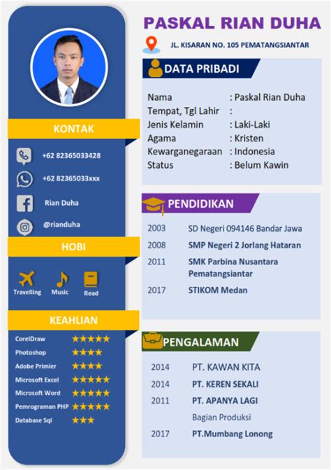 25 Desain CV Lamaran Kerja Menarik Desain Id