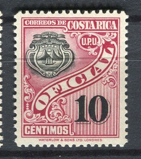 Costa Rica Early Official Coat Of Arms Issue Mint Hinged C