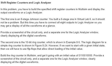 Solved Shift Register Counters And Logic Analyzer In This Chegg