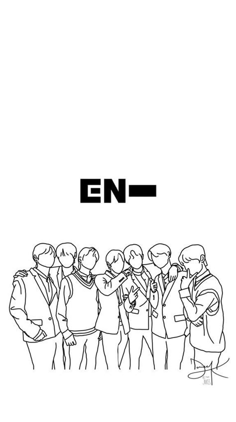 Pin By Laisha Cate On Enhypen In 2022 Kpop Line Art Drawing Outline