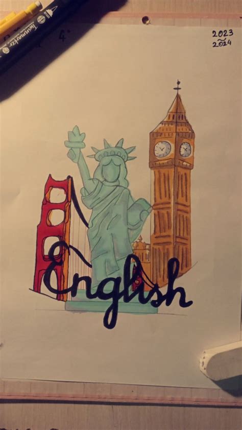 Page De Garde Anglais Project Cover Page Sketch Book Cover Pages