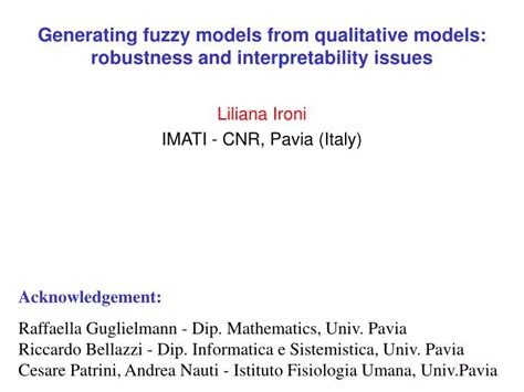 ppt generating fuzzy models from qualitative models robustness and interpretability issues