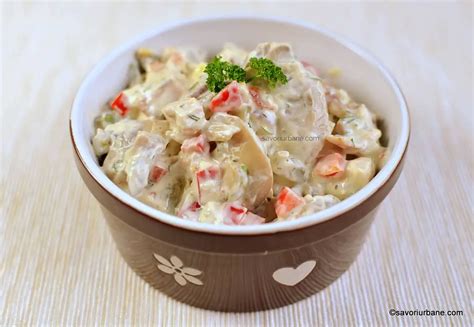 Ciuperci cu maioneză dietetică și usturoi rețeta de salată simplă și