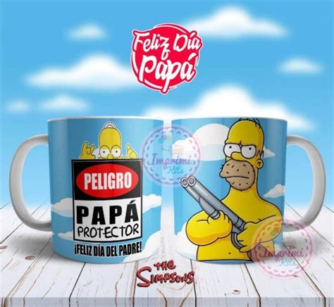 Plantillas Tazas Simpsons Día Del Padre Homero Para Sublimar IMPRIMIKITS