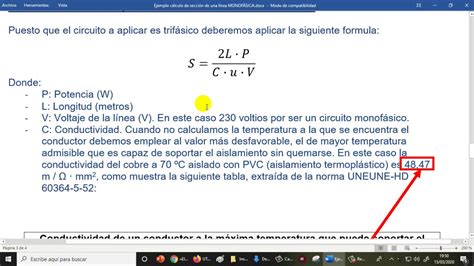 Ejemplo De C Lculo De La Secci N De Los Conductores De Una L Nea