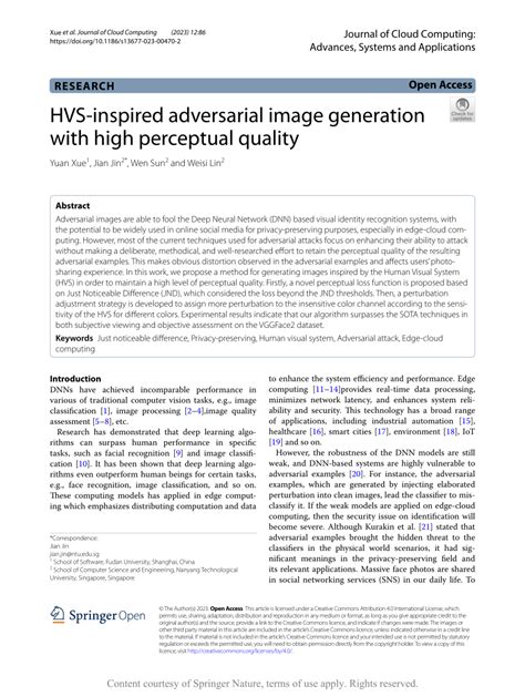 pdf hvs inspired adversarial image generation with high perceptual quality