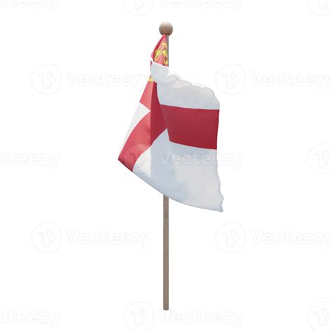 Sark 3d Illustration Flag On Pole Wood Flagpole 11285519 PNG