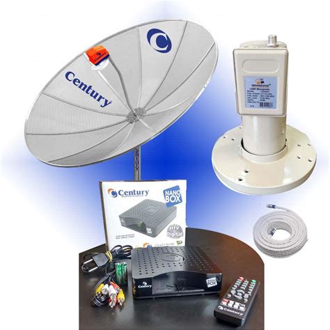 Antena parabólica 1 50 century receptor nanobox lnbf mono kit de cabo