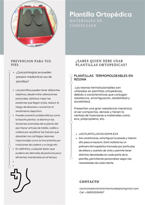 Plantillas Ortopédicas Centro Médico Tratamientos del Pie