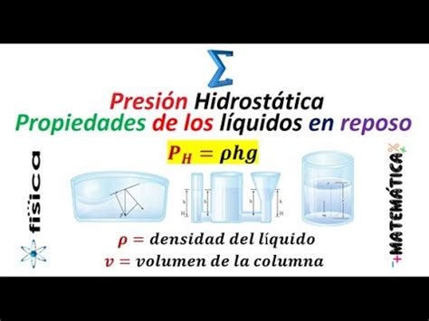 Presión Hidrostática Propiedades de los líquidos en reposo