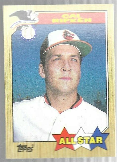 1987 Topps All Star Cal Ripken 609 Baltimore Orioles Baseball Card