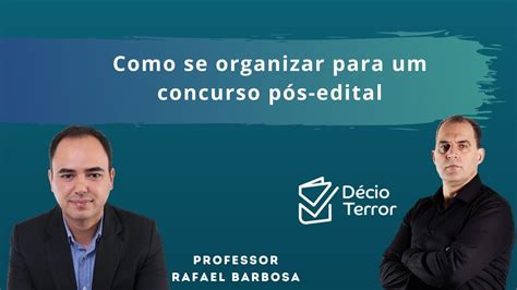 Live Como se organizar no pós edital Part Prof Décio Terror YouTube