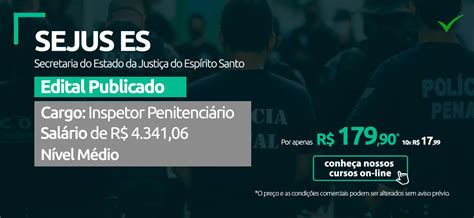 Concurso SEJUS ES Edital Publicado 600 Vagas