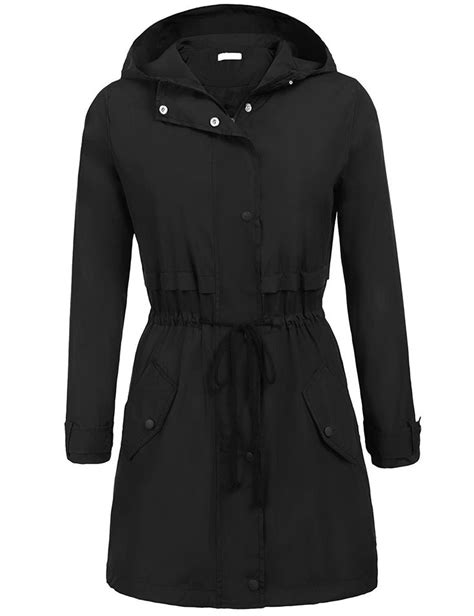 Womens Lightweight Hooded Waterproof Active Outdoor Lined Long Rain