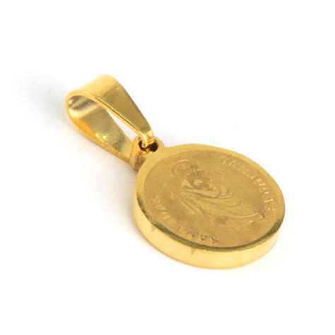 Dije Acero Inoxidable Dorado Medalla San Judas Tadeo 8Mm Estiloss