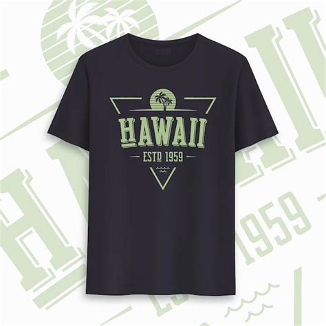 Design gráfico do t shirt do estado do havaí tipografia impressão