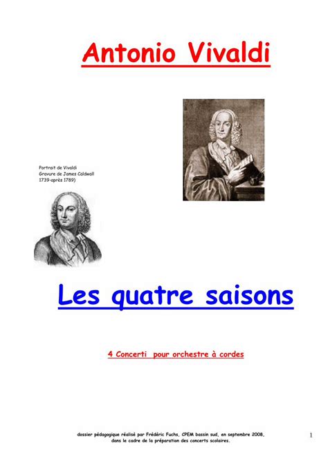 PDF Quatre Saisons Document P Dagogique Pour Animation Concert