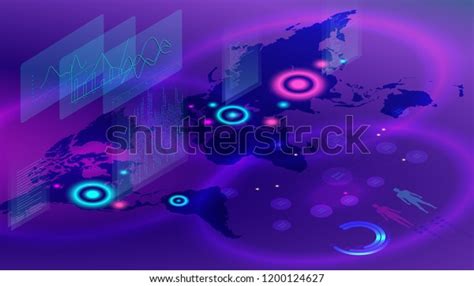 Isometric Digital World Map Vector Illustration Stock Vector Royalty