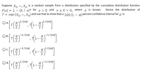 solved suppose x1 xn is a random sample from a